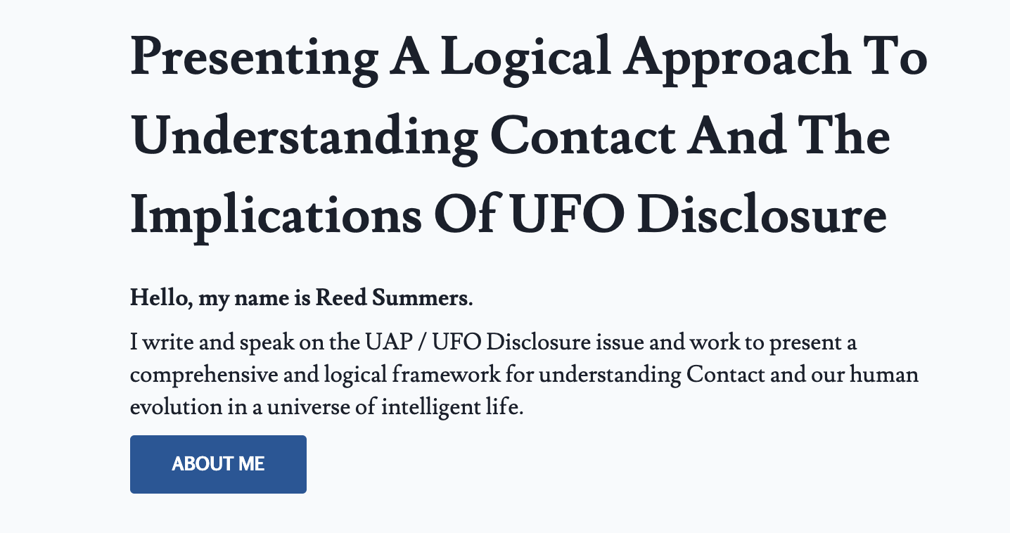 Home - Non-Human Intelligence & UFO Disclosure - Reed Summers